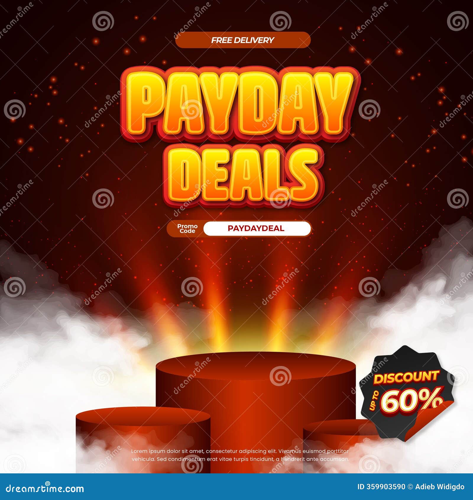 Payday Deals Discount Banner for Online Shopping with 60 Off Stock ...