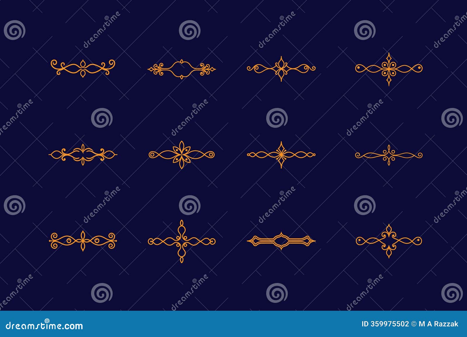 Vintage And Modern Ornamental Underlines Vector Illustration ...
