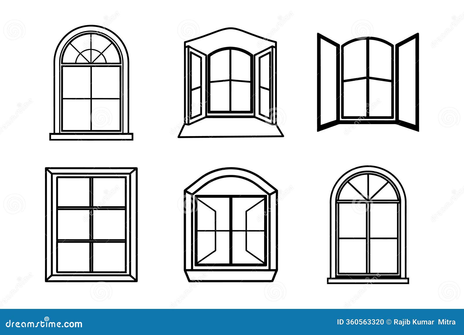 A Set of Windows Vector Silhouette Stock Vector - Illustration of clean ...
