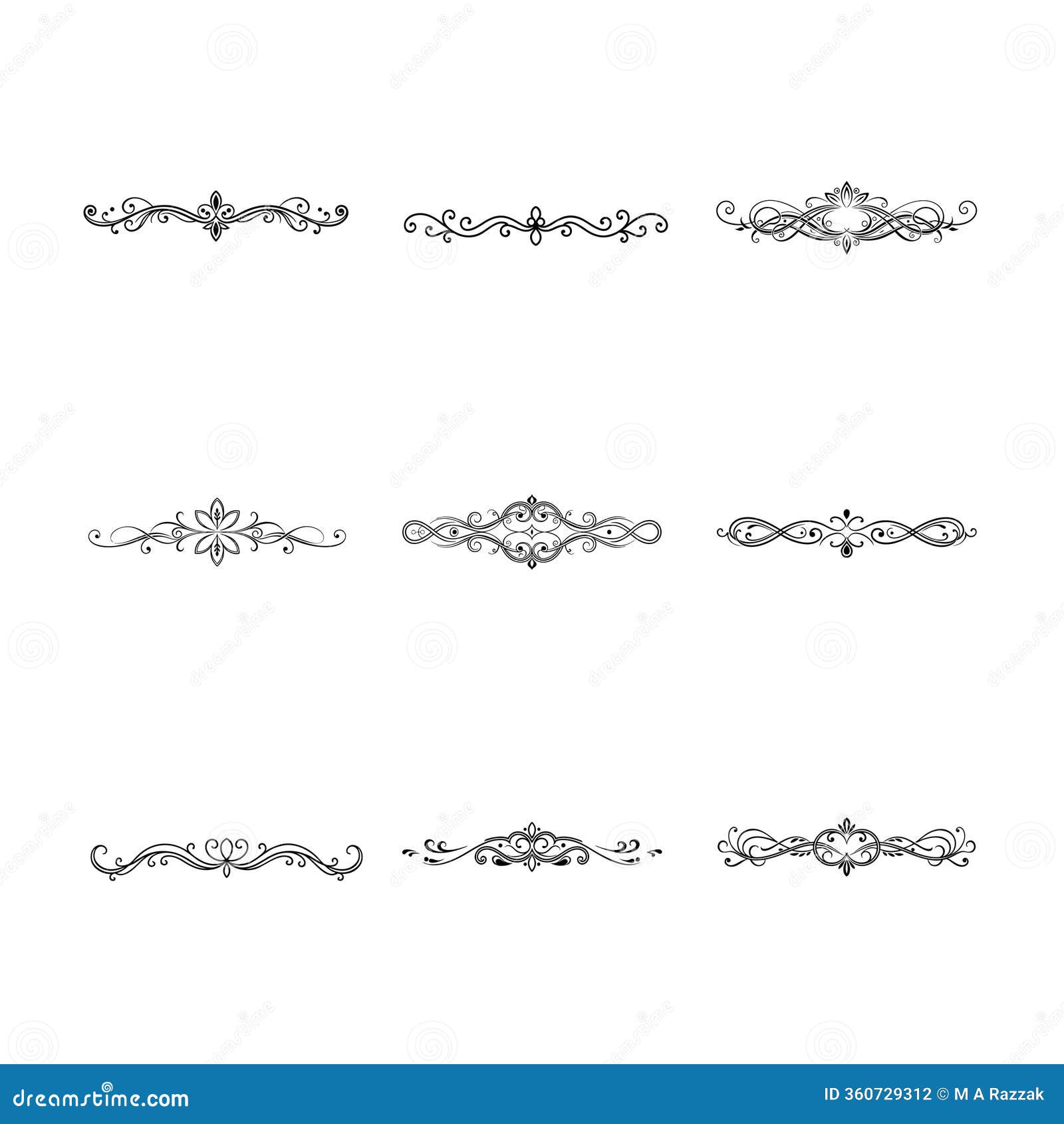 Decorative Underline Elements Collection Bundle Stock Vector ...
