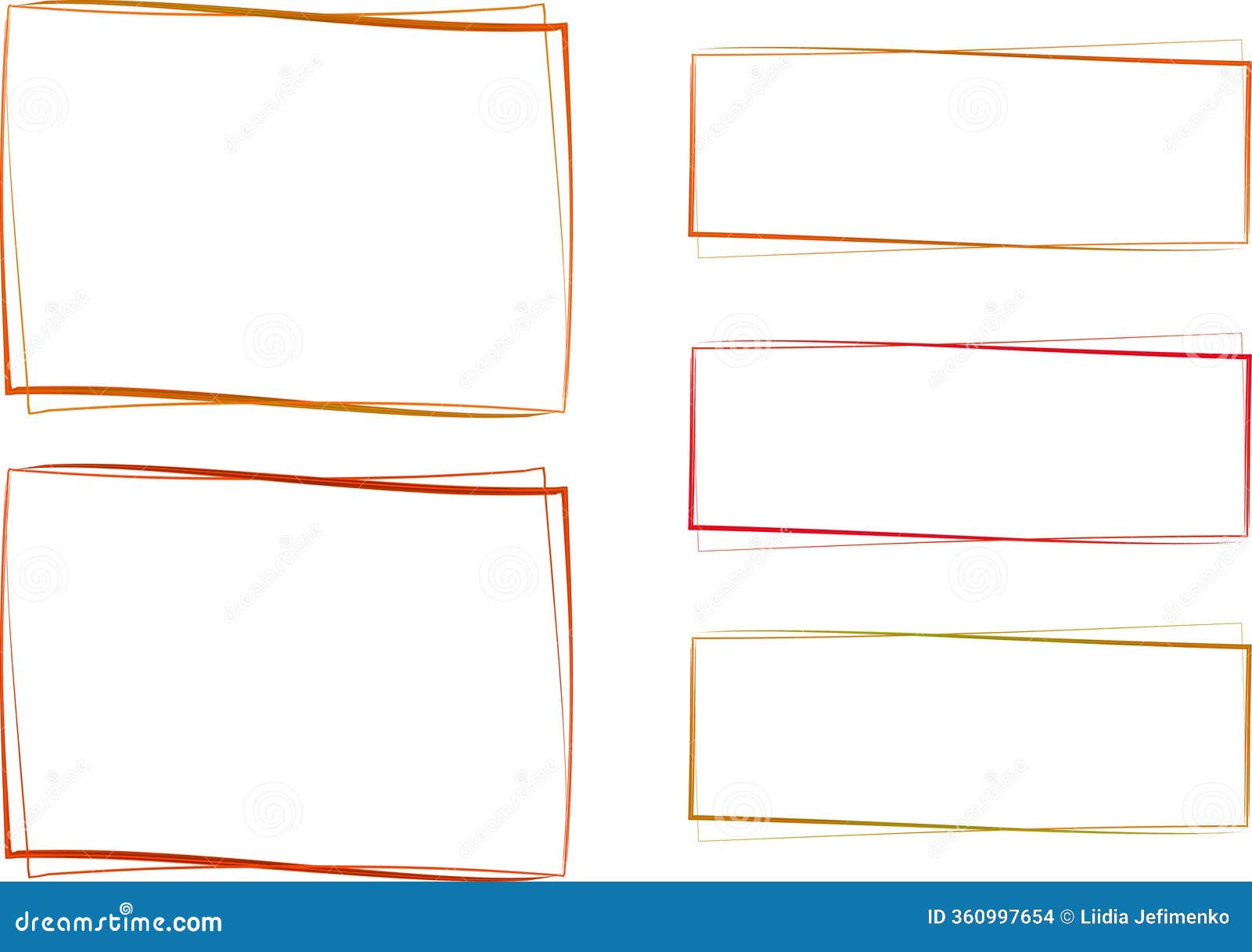 Red Orange Colorful Thin Abstract Squares and Rectangles Collection ...