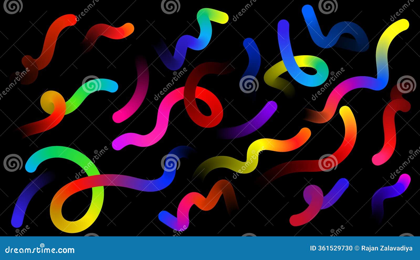 Colorful Squiggly Lines Neat Background. Wavy Lines Fun Design Stock ...