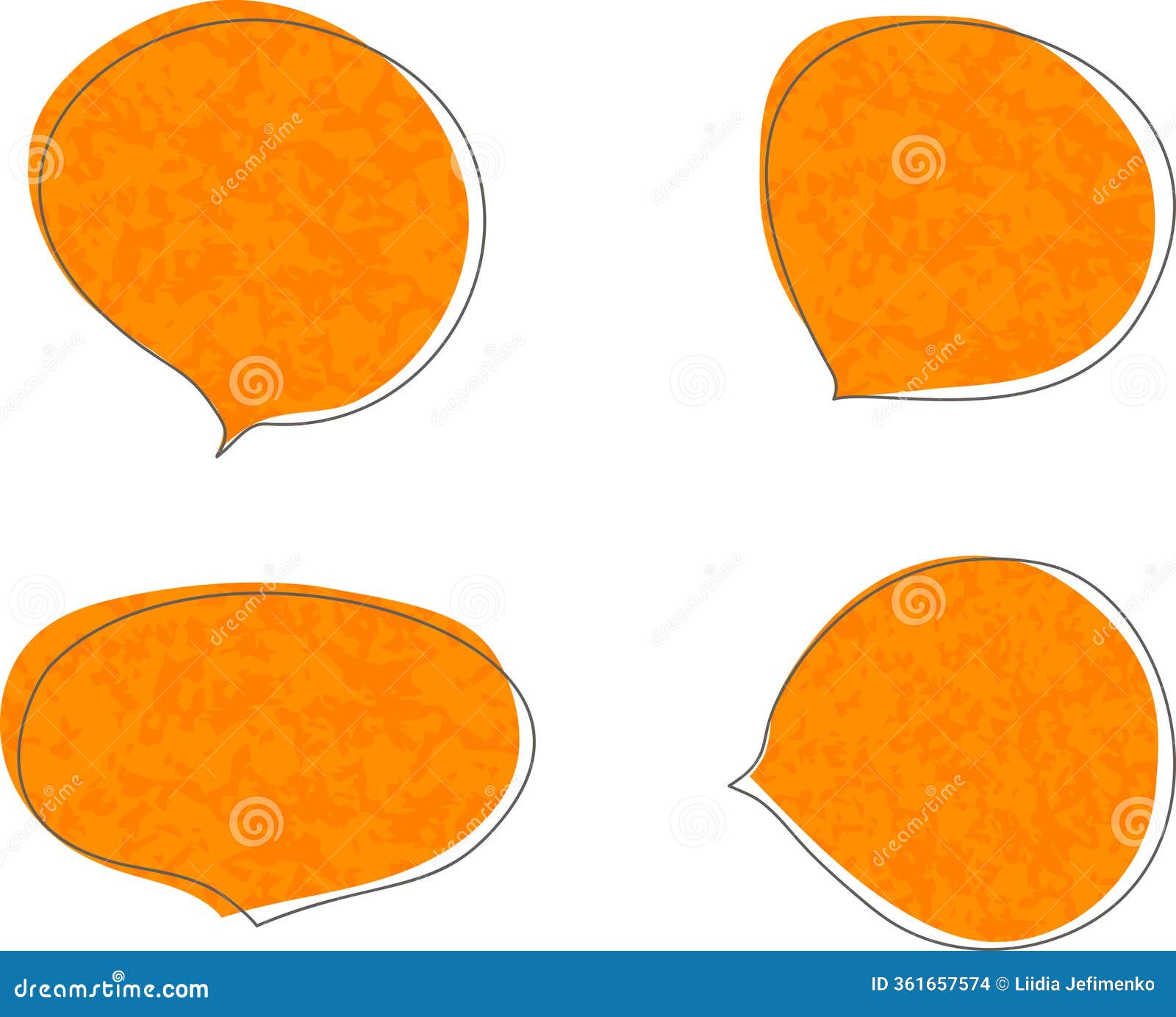 Orange Color Pattern Abstract Speech Bubbles Set Vector Stock ...
