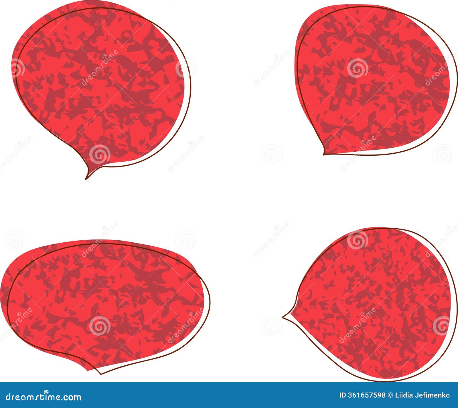 Red Colorful Pattern Abstract Speech Bubbles Set Vector Stock ...