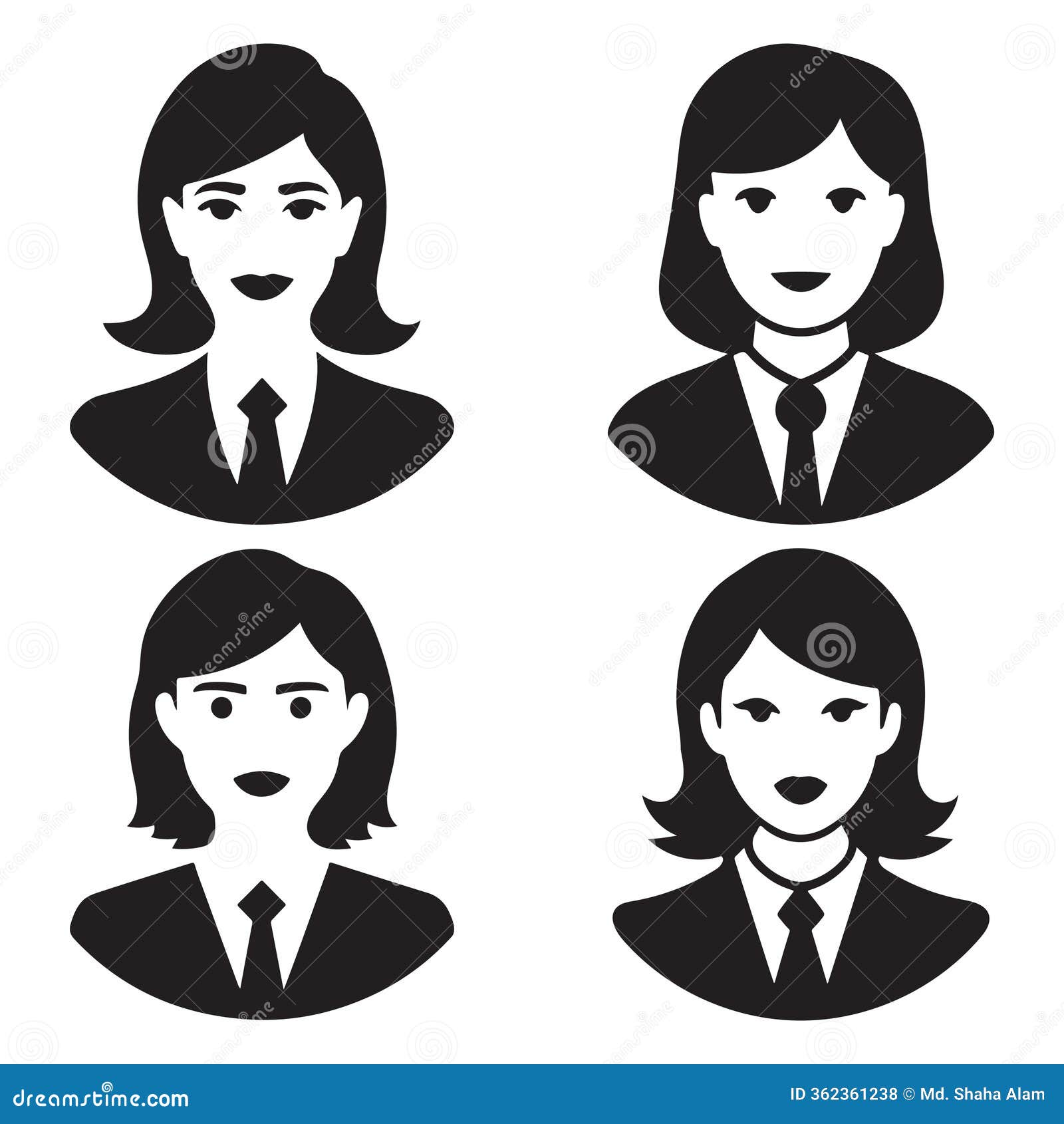 Avatars Business Concept Icons, Signs, Outline Symbols, Concept Linear ...