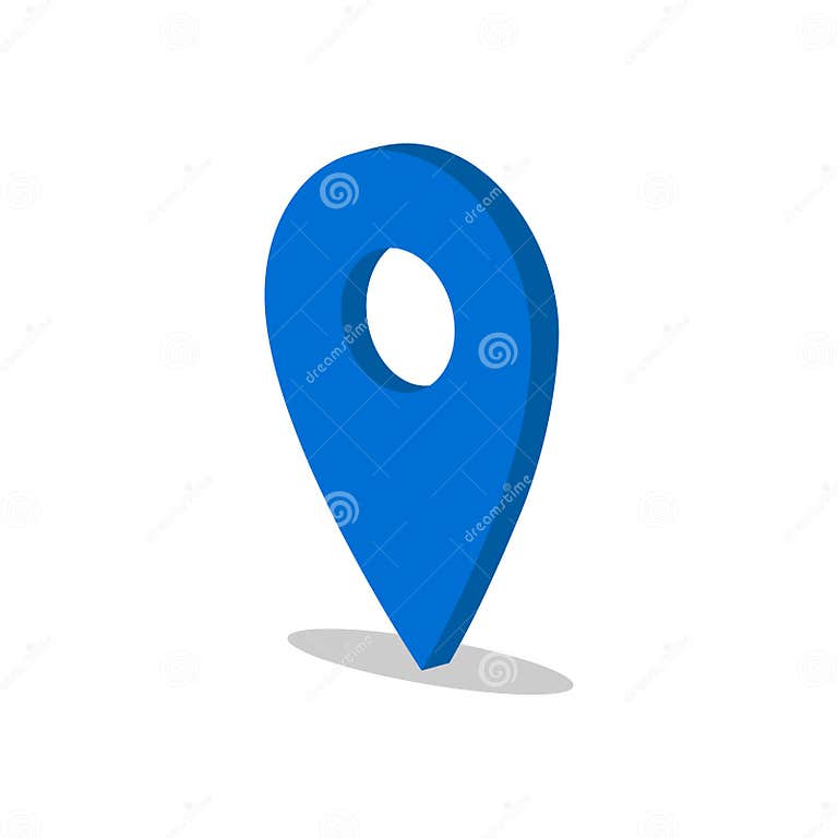 3D Realistic Location Map Pin Gps Pointer Markers. Blue Map Marker. Map ...