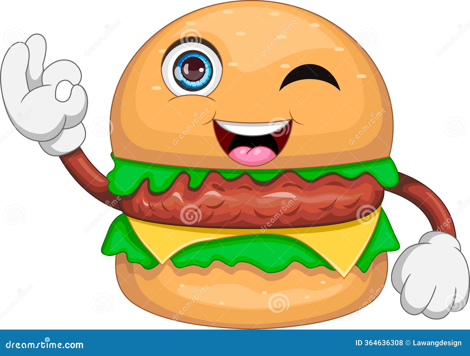 Fun Cute Burger With Face Cartoon Isolated Drawing Line Style Sketch ...