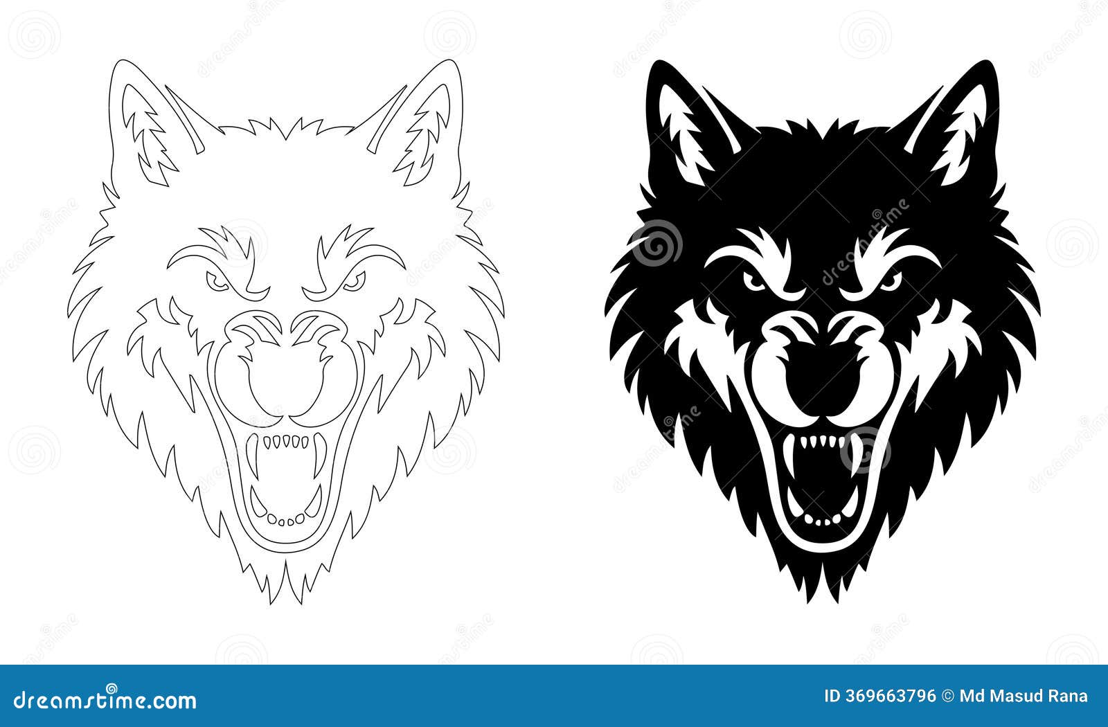 Fierce Growling Cat With Bared Teeth Vector | CartoonDealer.com #338978833
