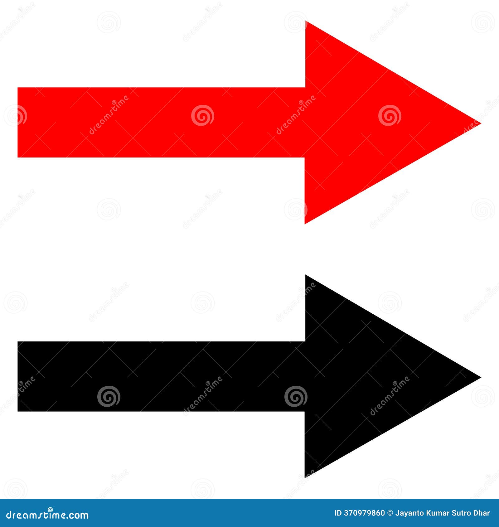 Straight Pointed Arrow Icon. Black Wide Arrow Vector Illustration ...