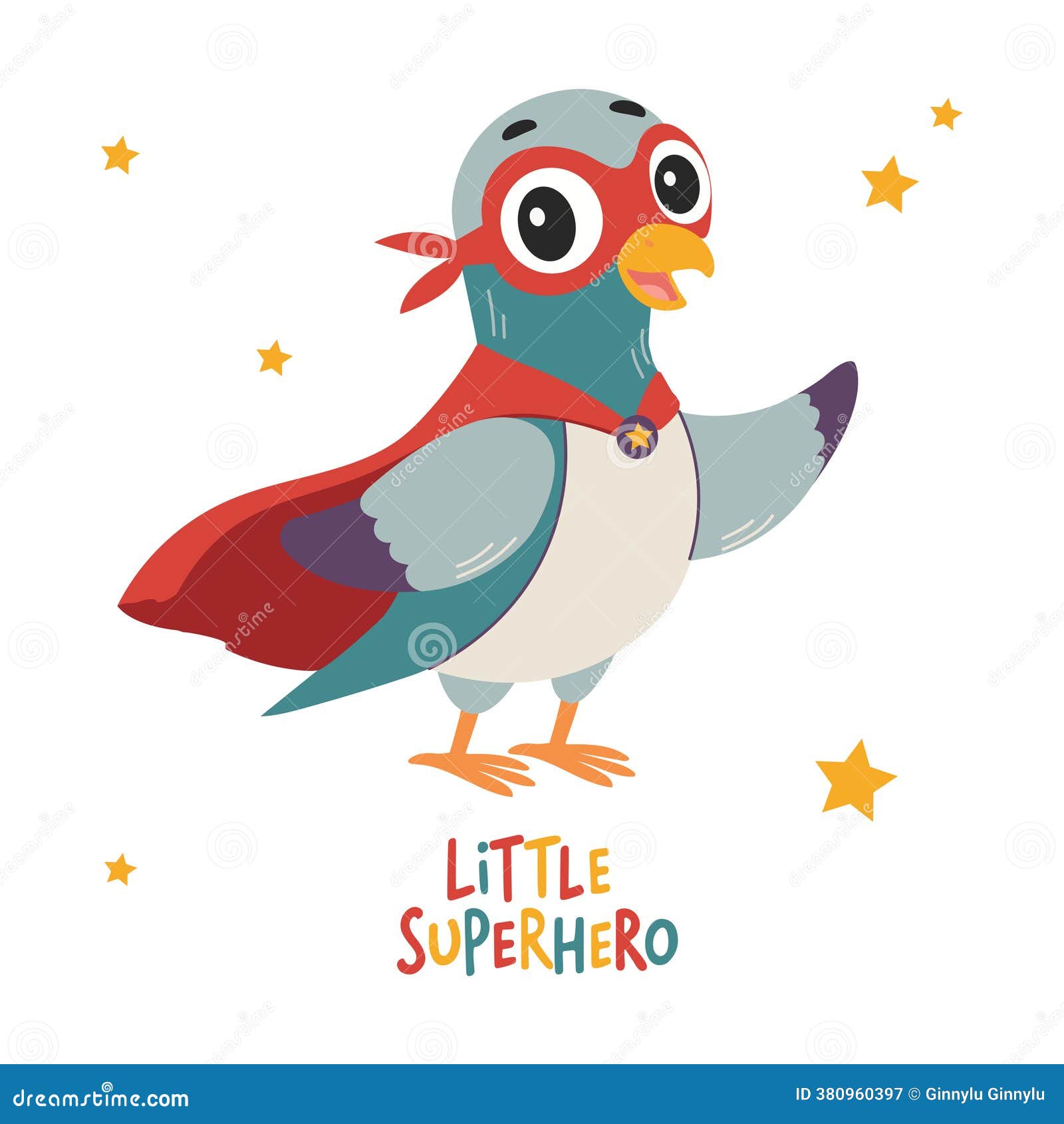 Bird Superhero In Red Costume In Forest Cartoon Vector | CartoonDealer ...