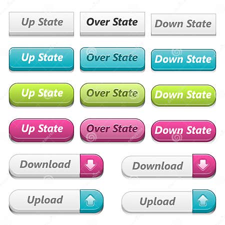 Web 3d Buttons stock vector. Illustration of design, element - 15094514