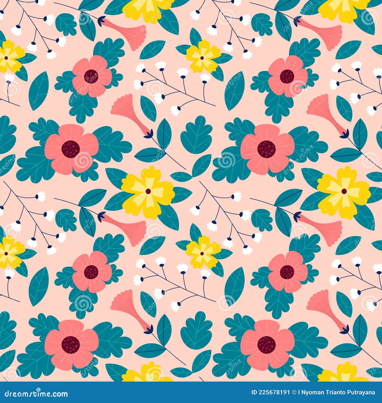 Abstract Organic Floral Pattern Background. Vector Illustration Stock ...