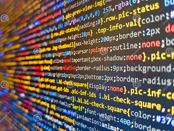 Web Abstract Programming and Created Virus on Laptop Screen. Blurred ...