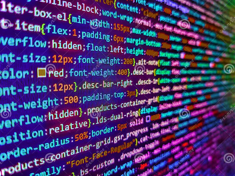 Web Abstract Programming and Created Virus on Laptop Screen. Script Procedure Creating ...