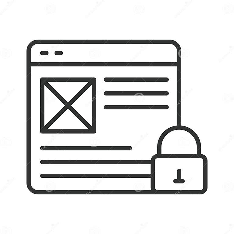 Web Access Blocked, Icon in Line Design. Web, Access, Blocked ...