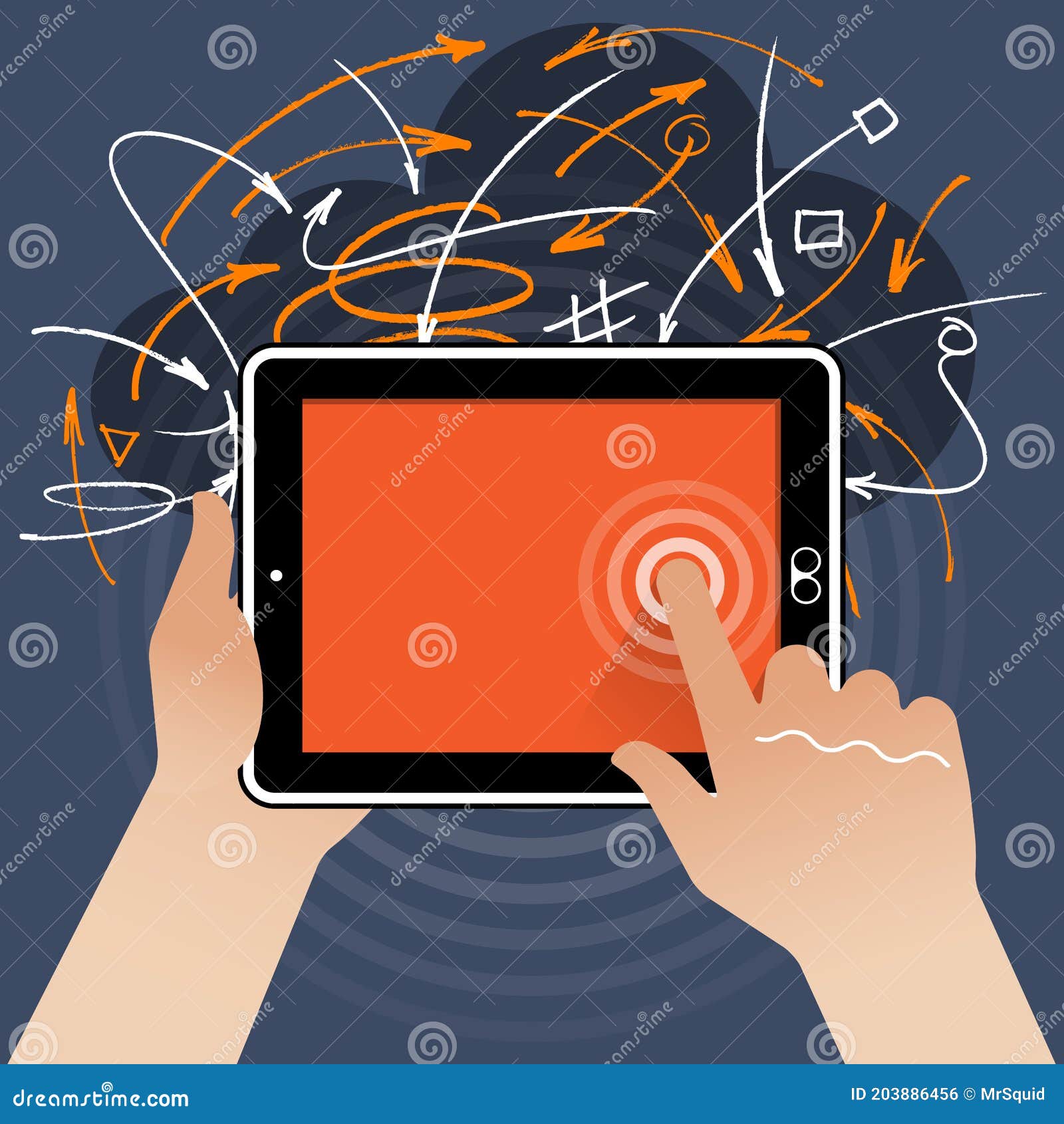Web Access via Tablet PC stock vector. Illustration of connection ...