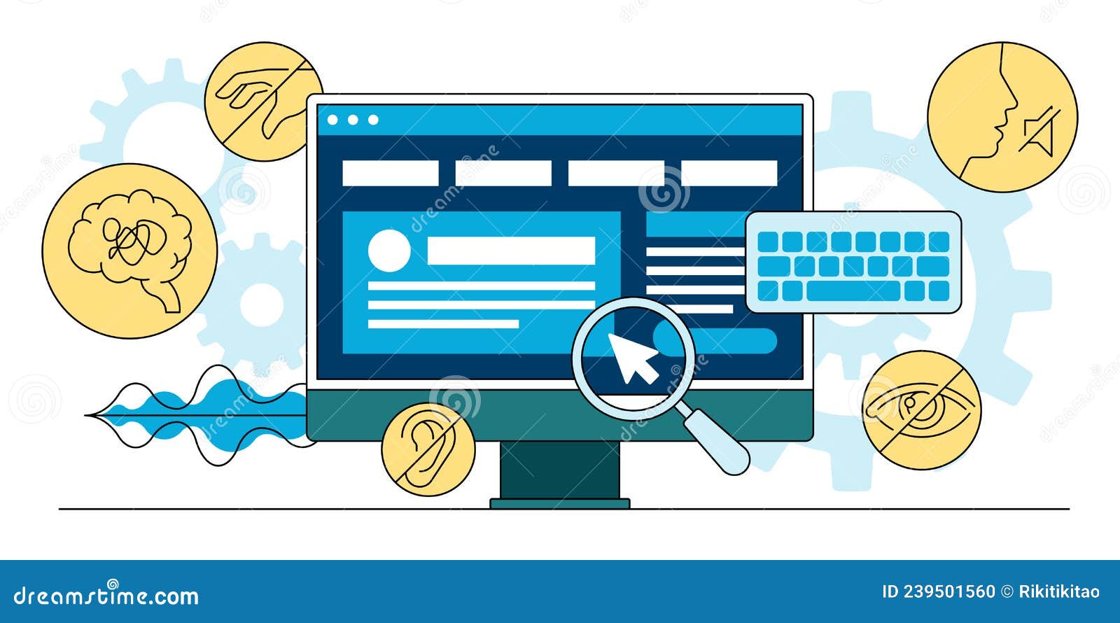 Web Accessibility Flat Vector Illustration and Coded so that People ...