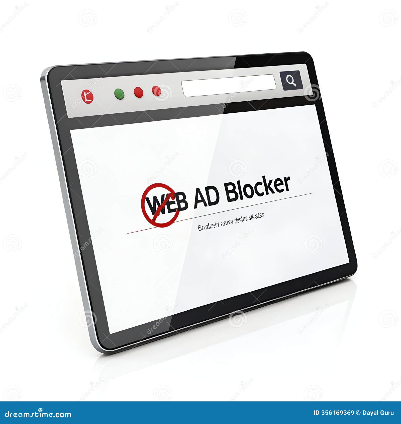 3D Web Ad Blocker Isolated On Transparent Background Stock Photography ...