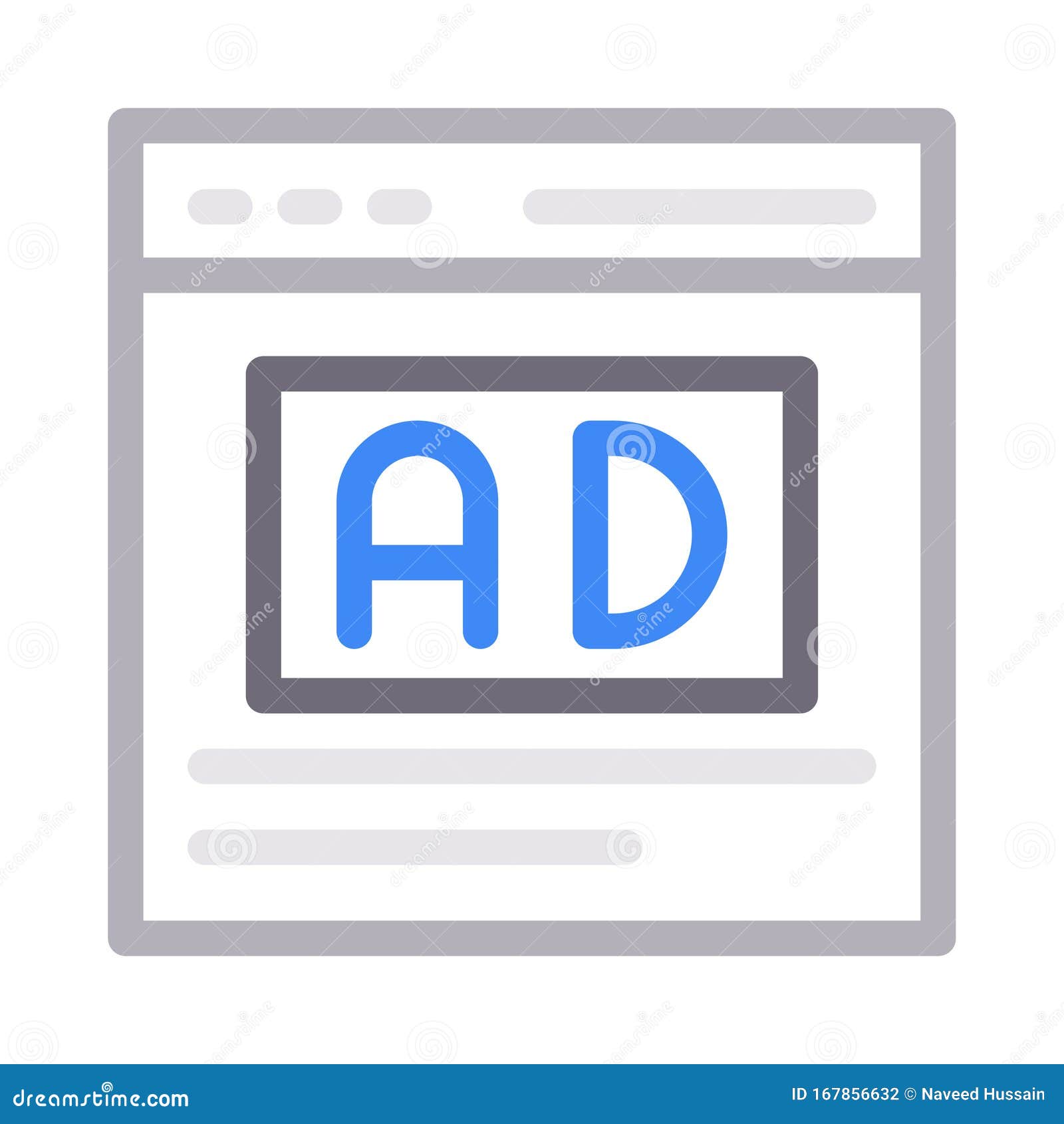 Web AD Vector Color Line Icon Stock Illustration - Illustration of ...