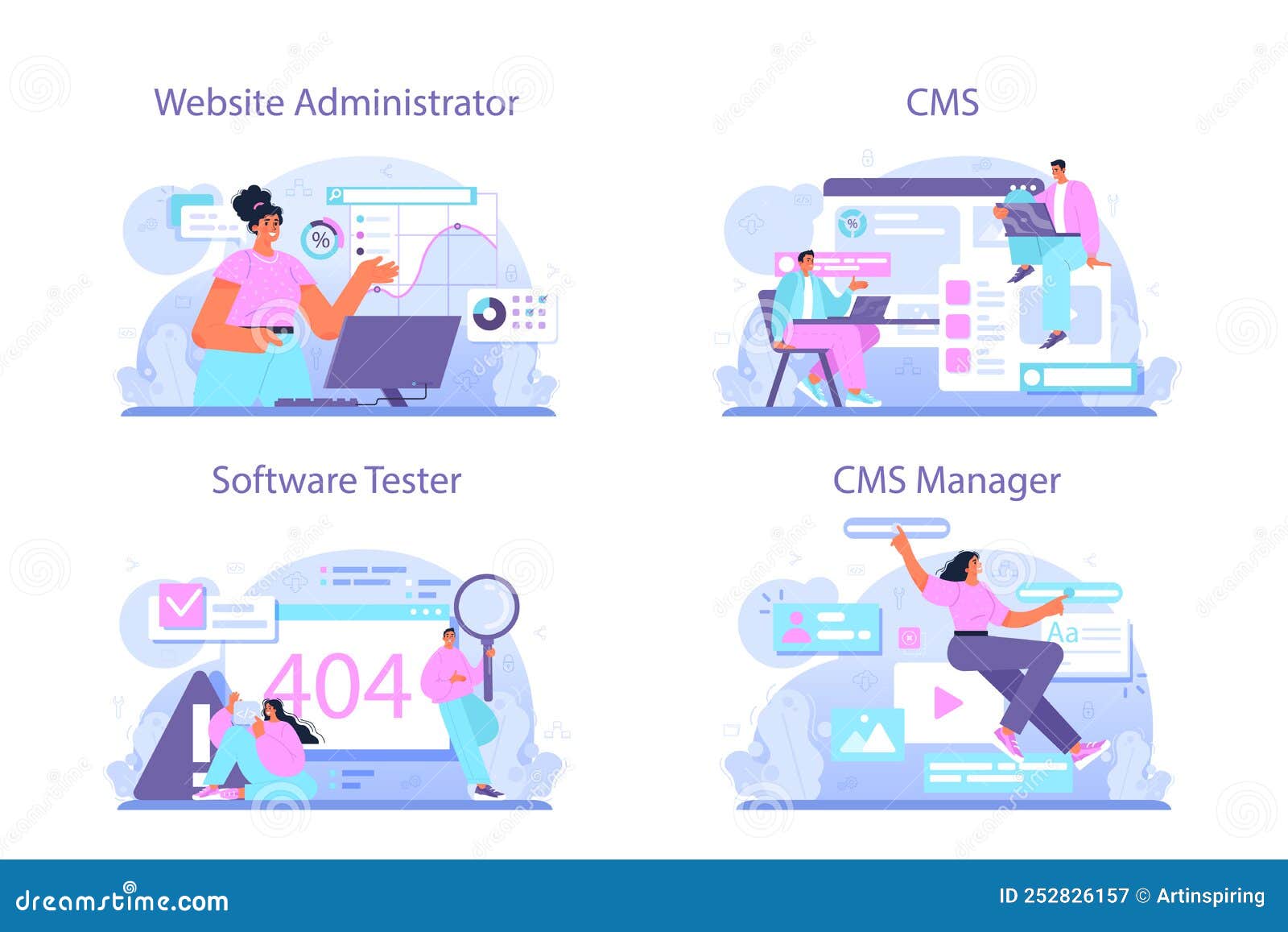 Web Administrator Set. Content Management System Management Stock ...