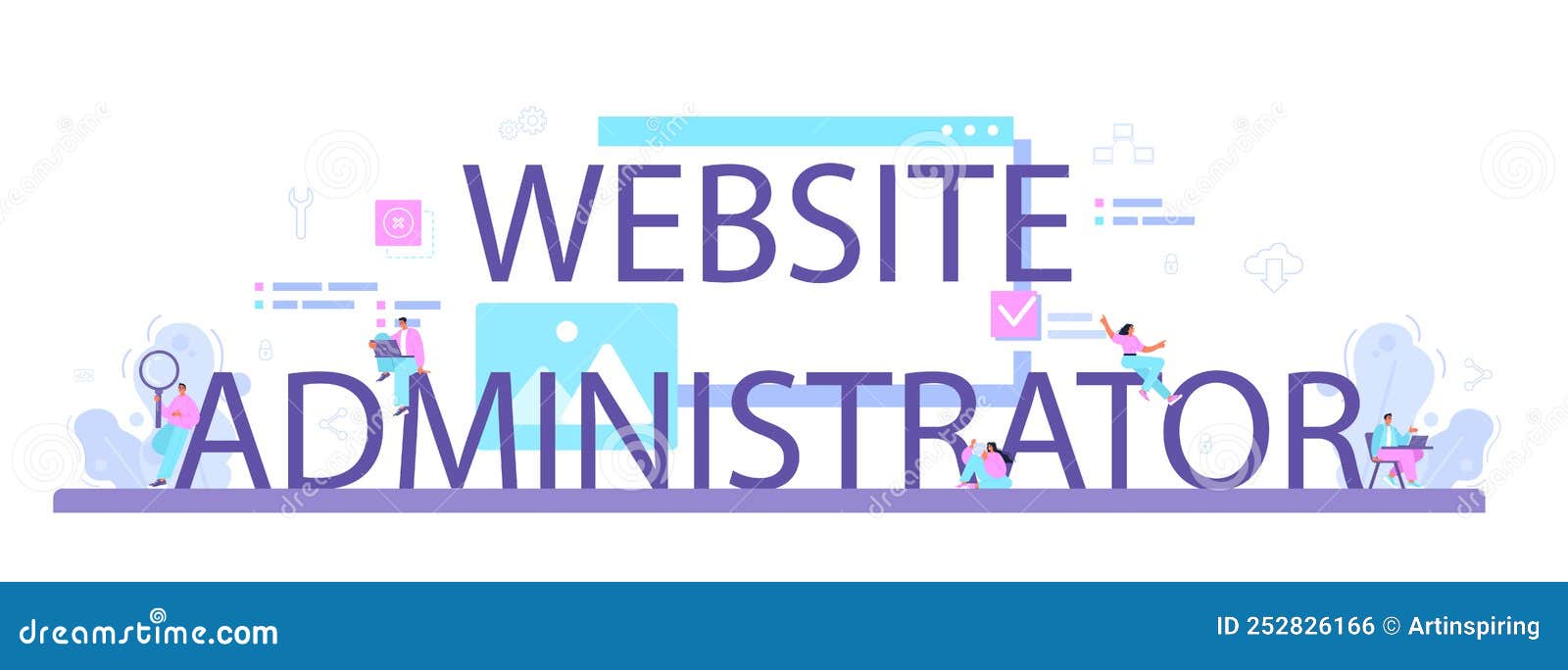 Web Administrator Typographic Header. Content Management System Stock Vector - Illustration of ...