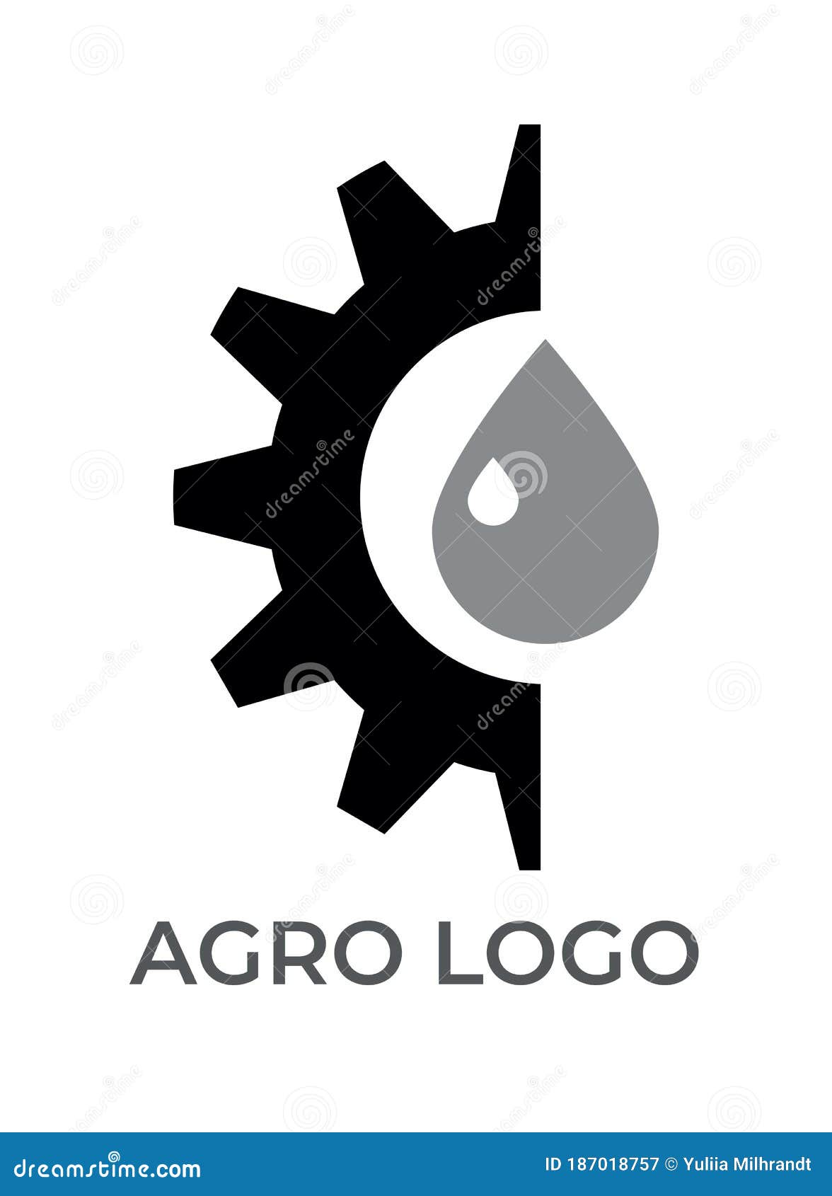 Agro Logo Of Mill And Fields. Green And Yellow Colors Stock Image ...