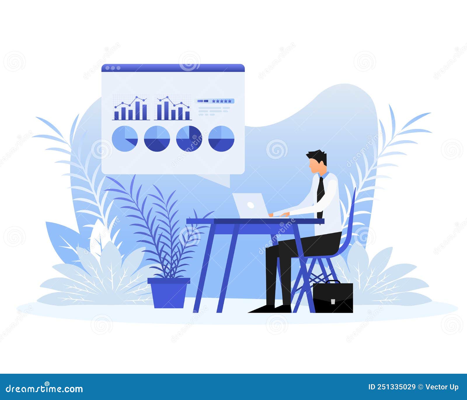 Web Analysing Financial Data. Analytic Business Stock Vector ...