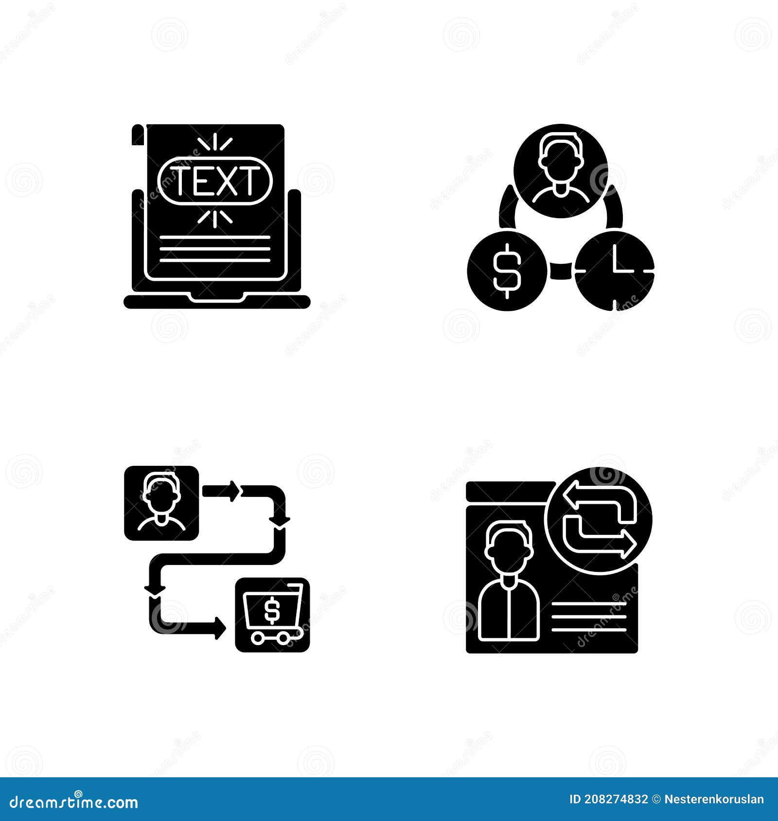 Customers Journey Map Line Banner Card With Shopping Icons. Vector ...