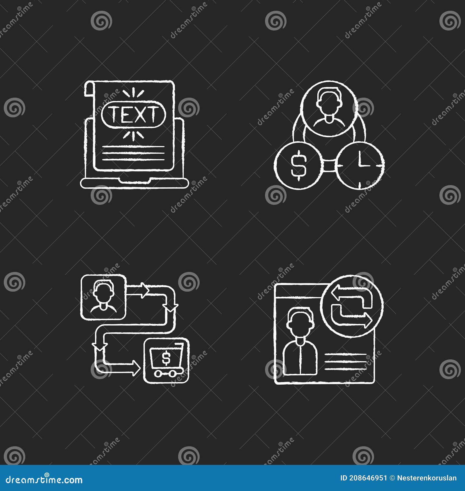 Customers Journey Map Line Banner Card With Shopping Icons. Vector ...