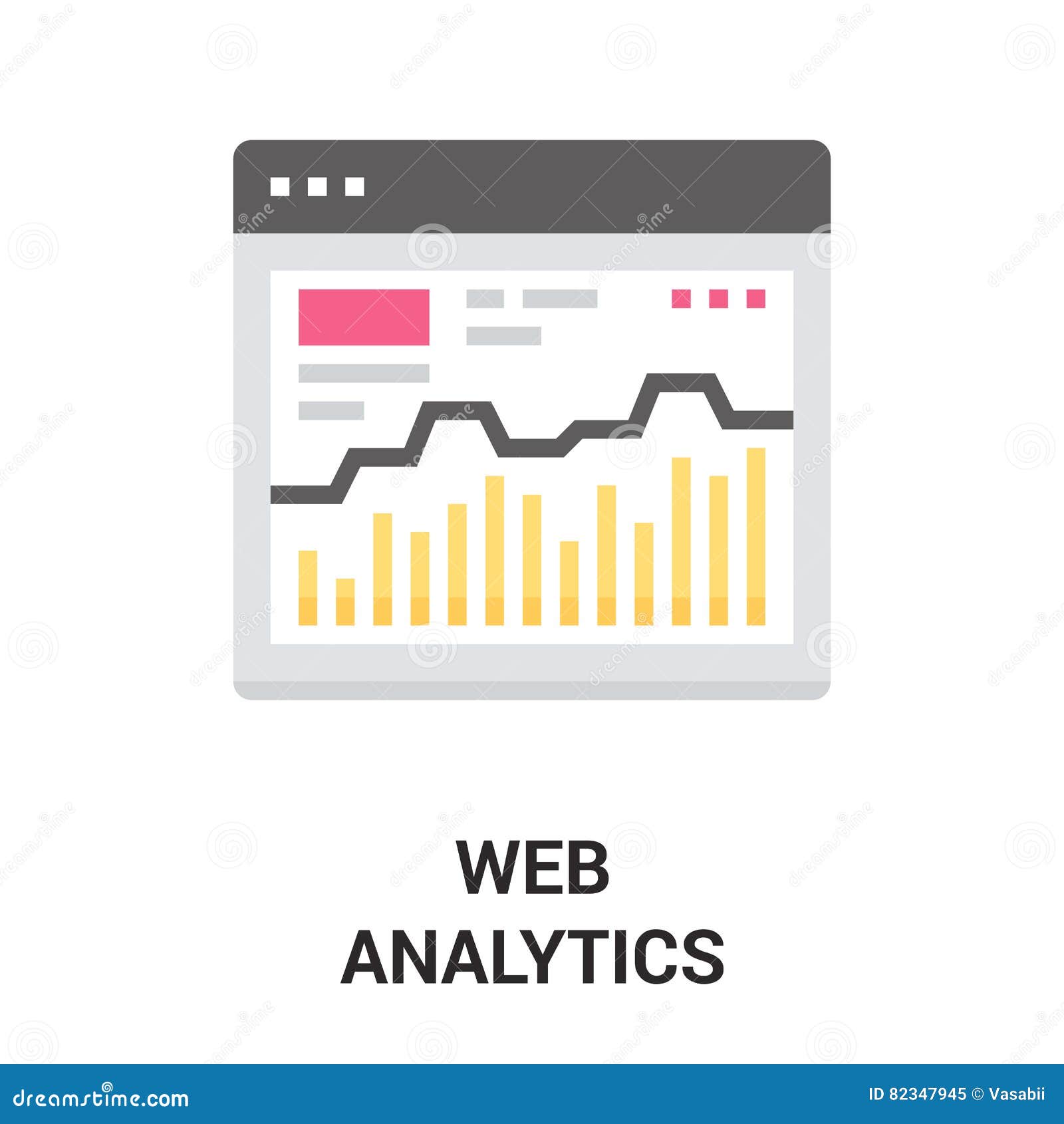 Web analytics icon stock vector. Illustration of monitoring - 82347945