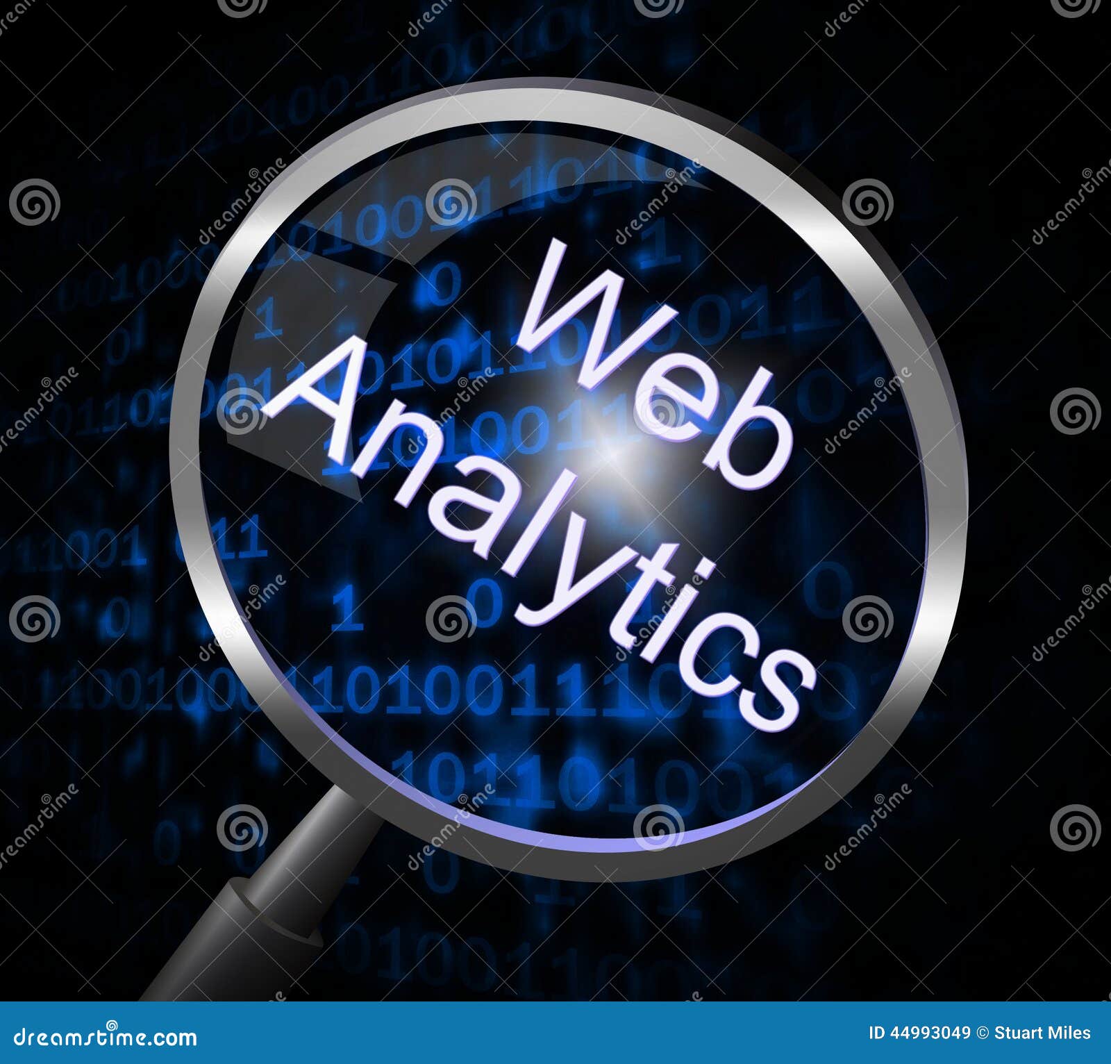 Web Analytics Indicates Magnifier Magnify and Report Stock Illustration ...