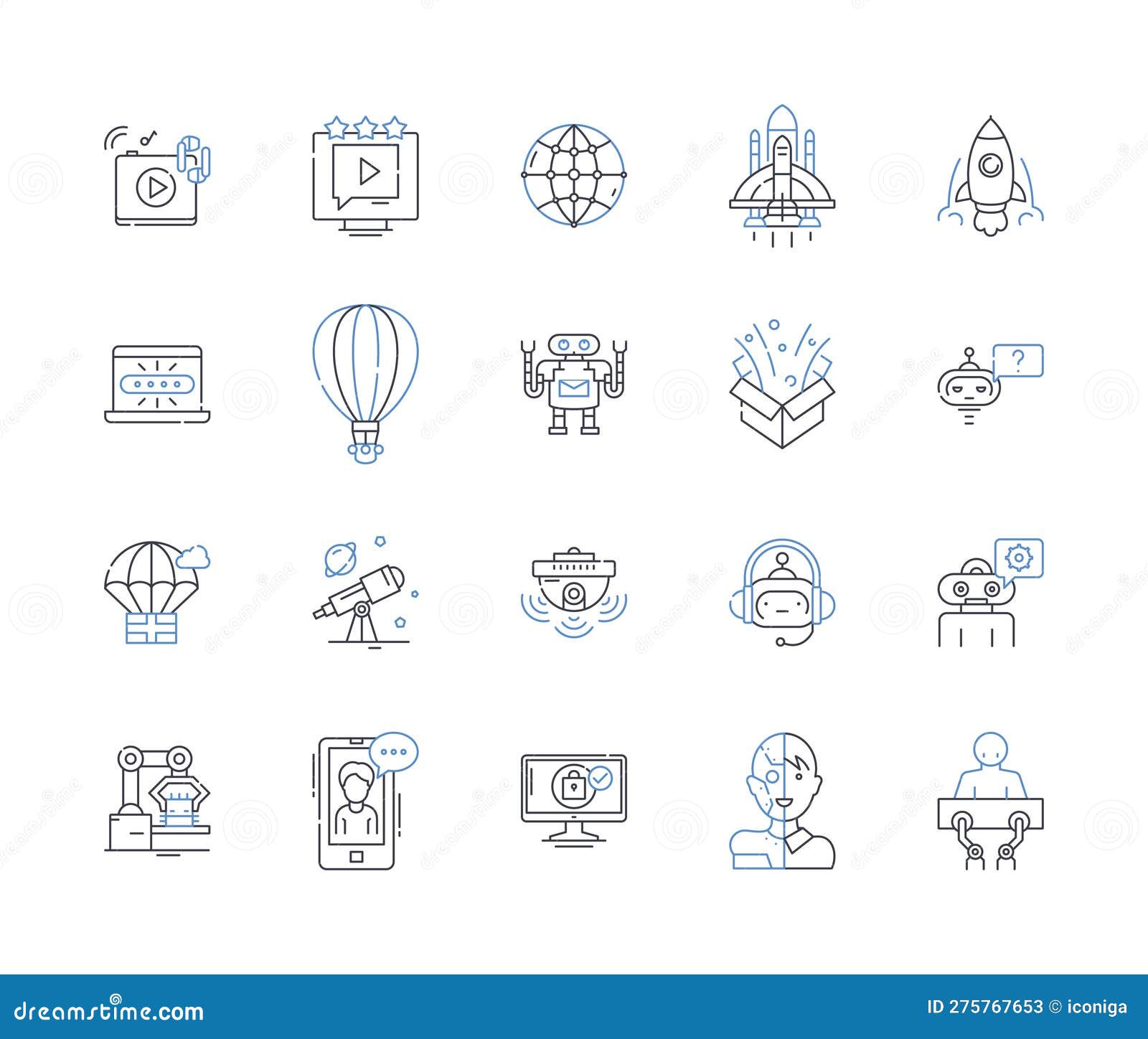 Web Analytics Line Icons Collection Data Traffic Conversion Seo