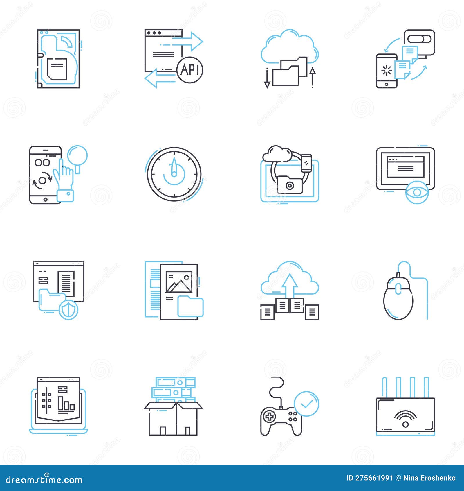 Web Analytics Linear Icons Set Tracking Analysis Metrics Conversion Behavior Segmentation