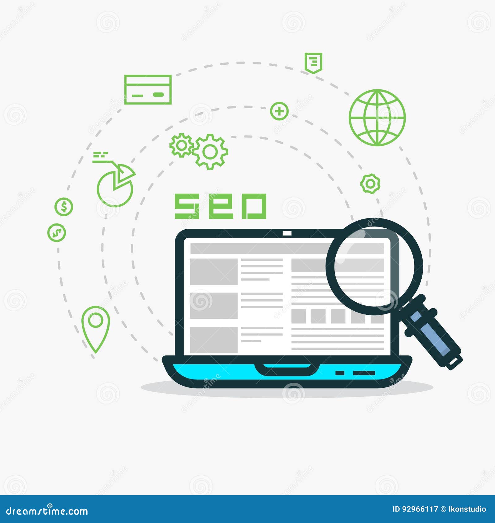 Web analytics and SEO stock vector. Illustration of infographic - 92966117