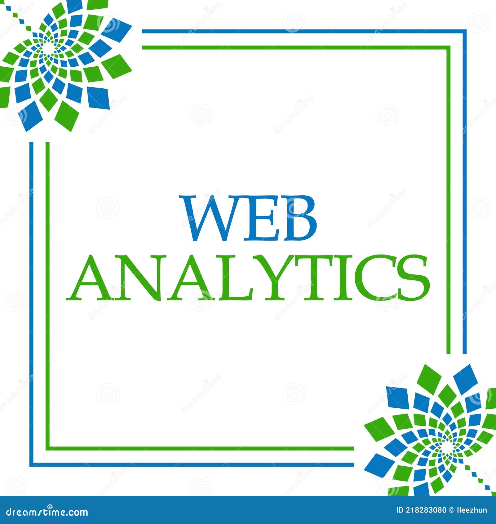 Web Analytics Green Blue Floral Square Stock Illustration ...