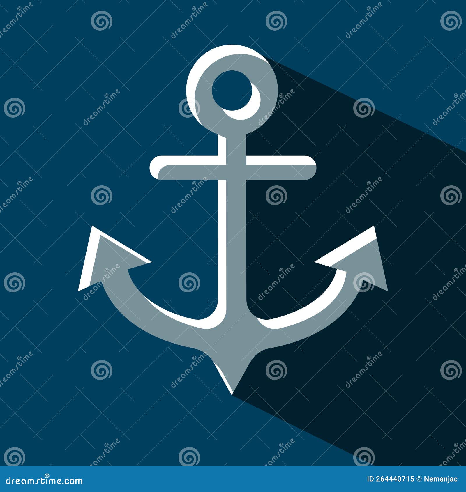 Anchor blue colors stock illustration. Illustration of object - 264440715