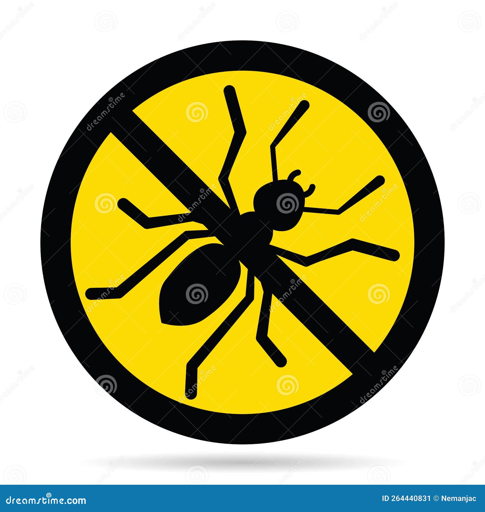 Ant Sign or Symbol, Ant Warning Sign Stock Illustration - Illustration ...