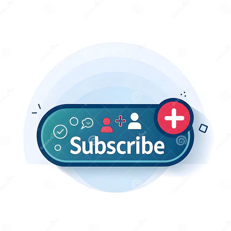 A Web and App Subscribe Button, Designed To Encourage Users To Follow Stock Illustration ...