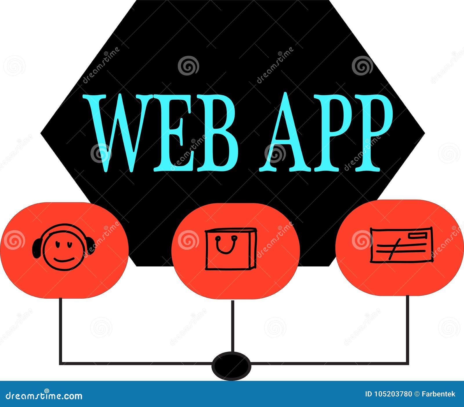 Web App Word Text Logo Illustration. Stock Illustration - Illustration ...