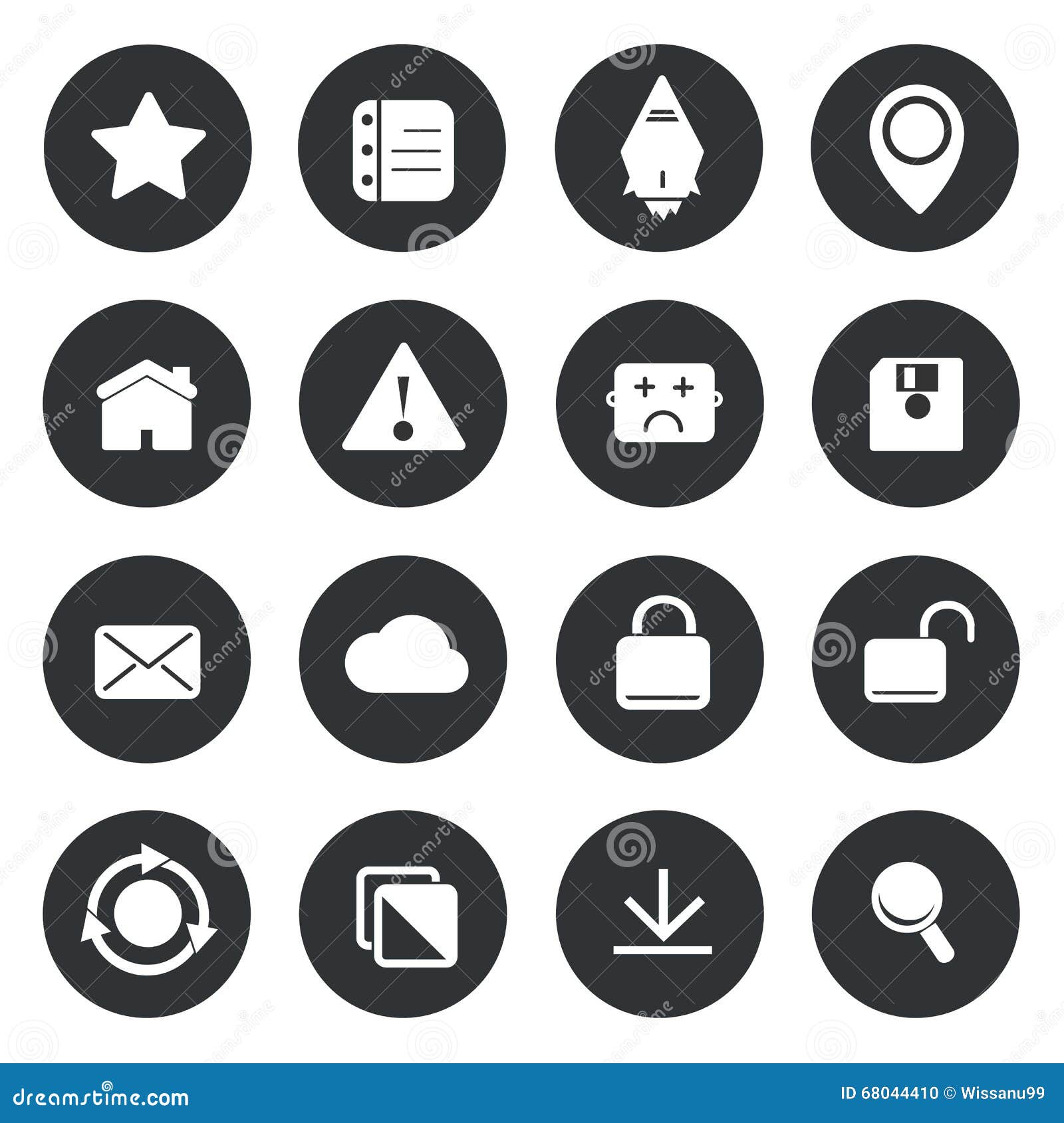 Web Application Circle Icons Stock Vector - Illustration of beverage ...