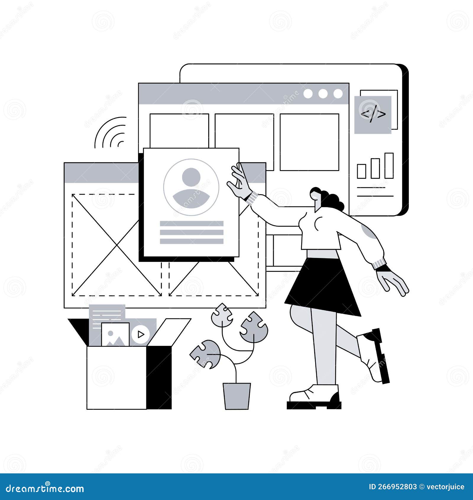 Web Application Design Abstract Concept Vector Illustration Stock ...