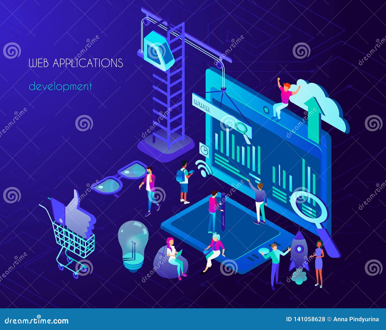 Web Application Development and Internet Page or Interface on Screen ...