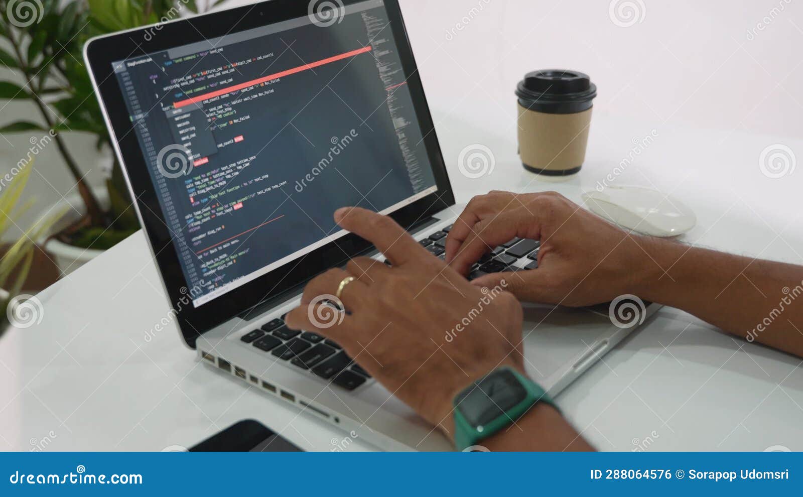 Programmer Man Writing Program Code Sitting at Workplace in Office Stock Footage - Video of ...