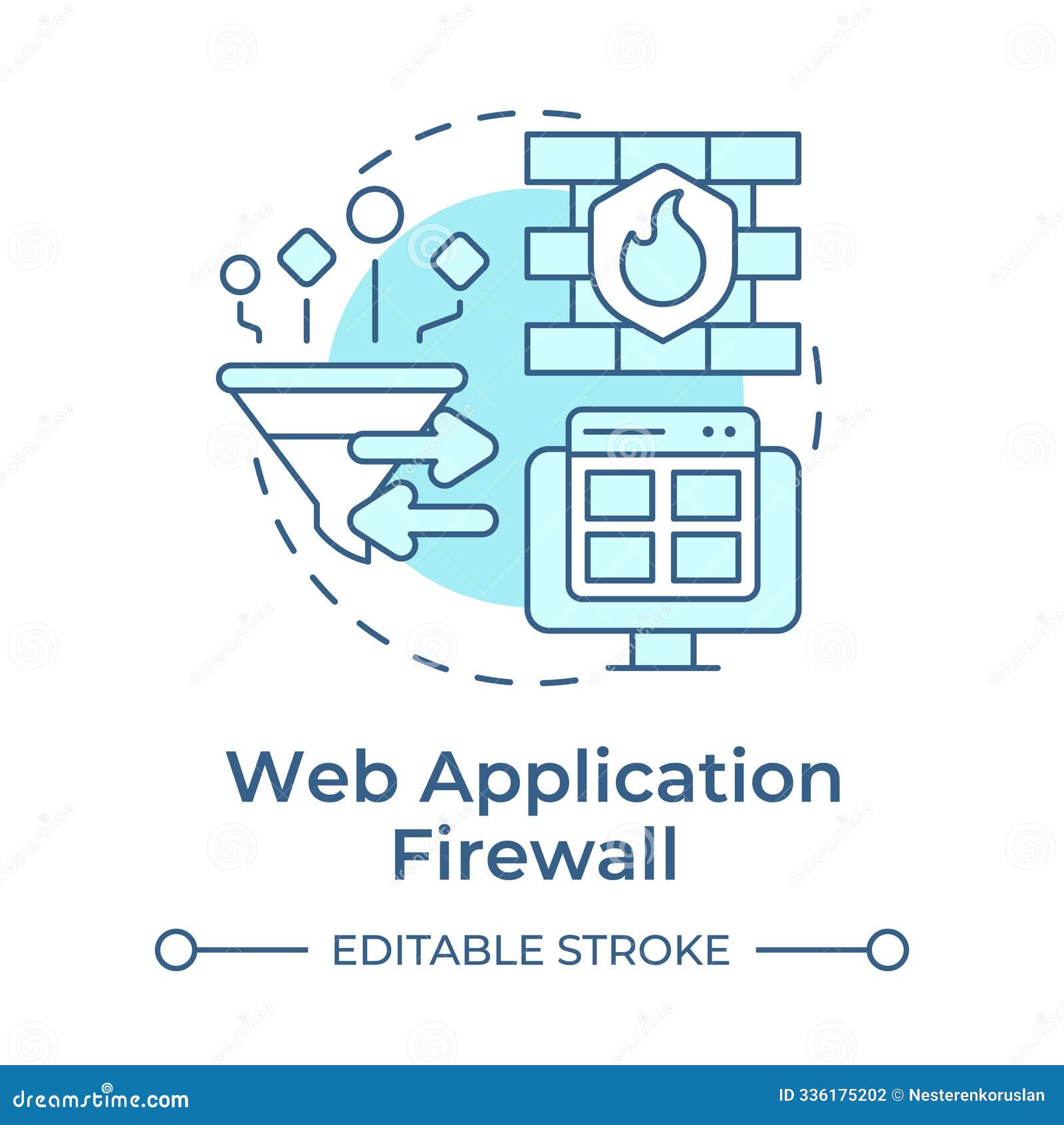 Web Application Firewall Soft Blue Concept Icon Stock Vector ...
