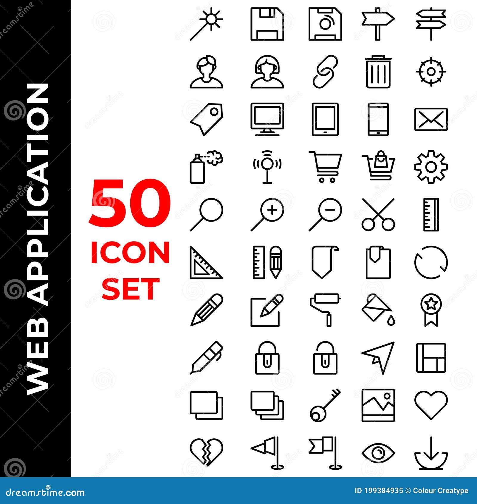 Web Application Icon Set Include Wand,save,direction,user,link,desktop ...