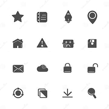 Web Application Icons Set stock vector. Illustration of cart - 68057640