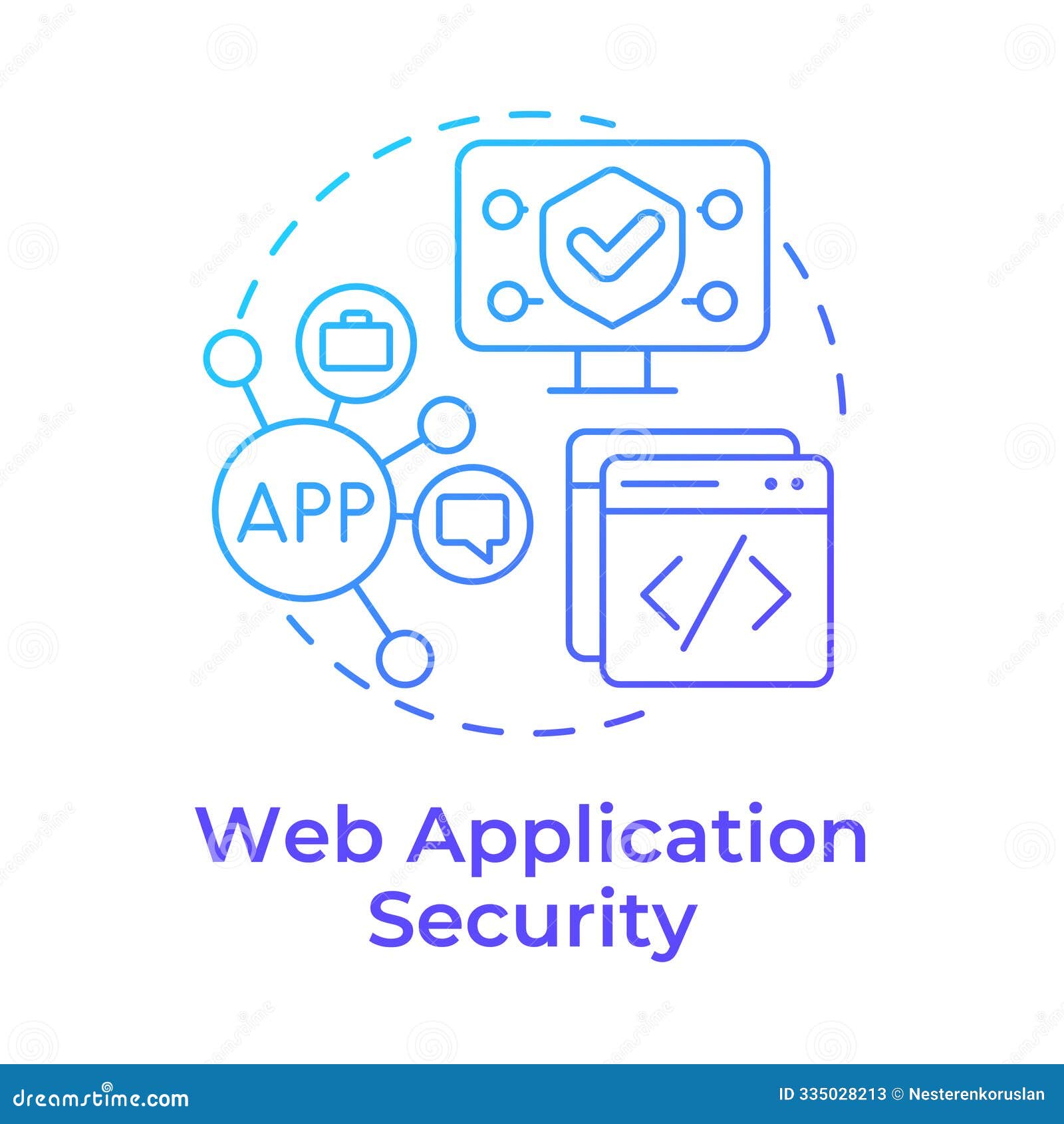 Web Application Security Blue Gradient Concept Icon Stock Illustration ...