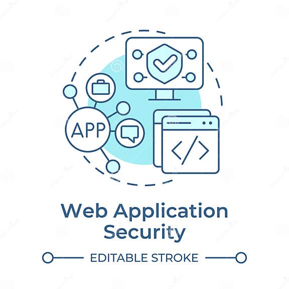 Web Application Security Soft Blue Concept Icon Stock Vector ...