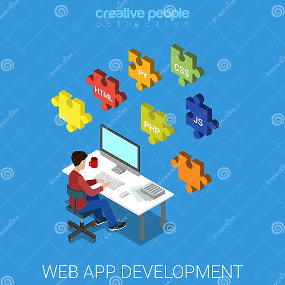 Web Application Software Development Code Programming Vector Stock ...