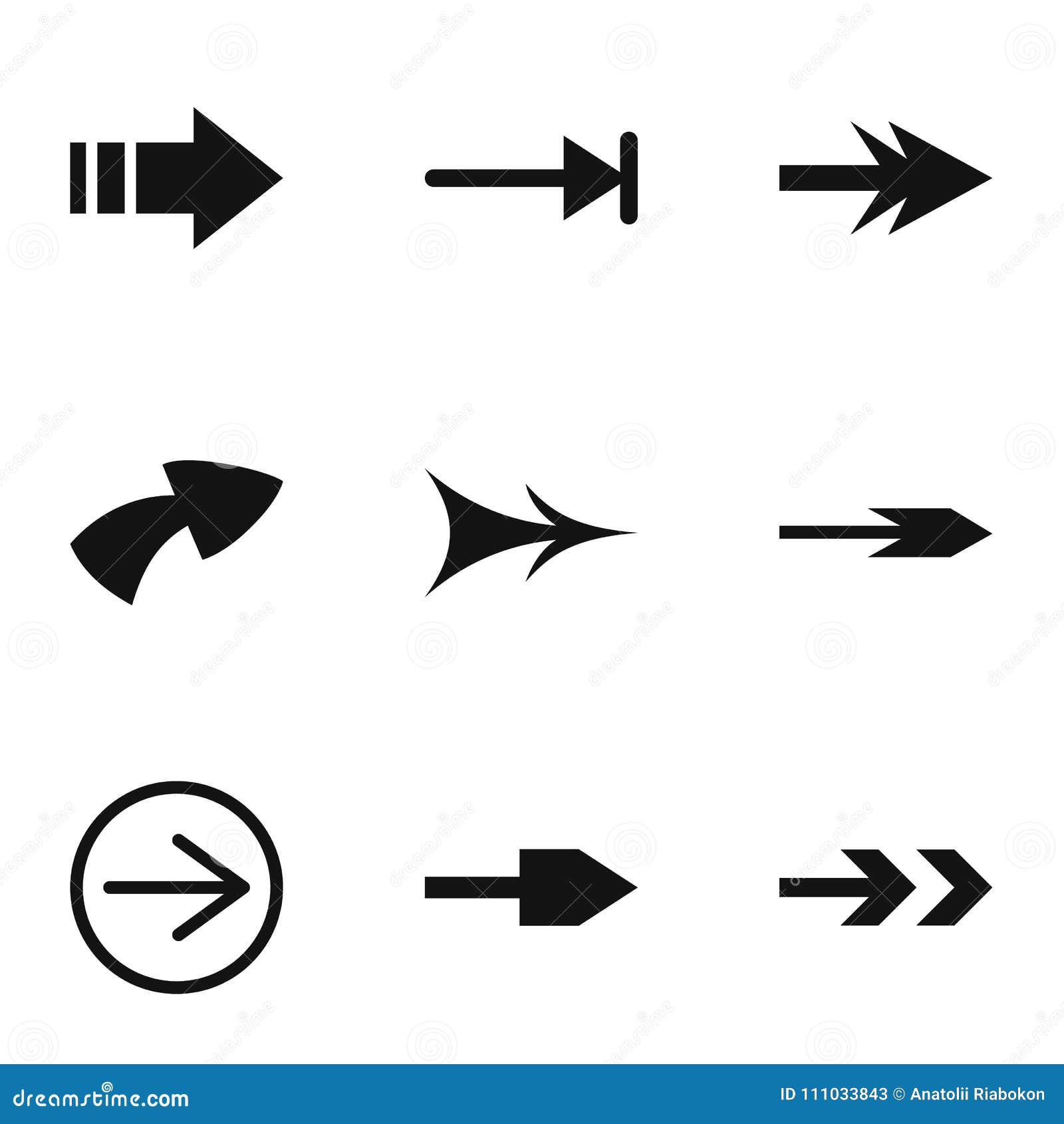 Web Arrow Icons Set, Simple Style Stock Vector - Illustration of link ...